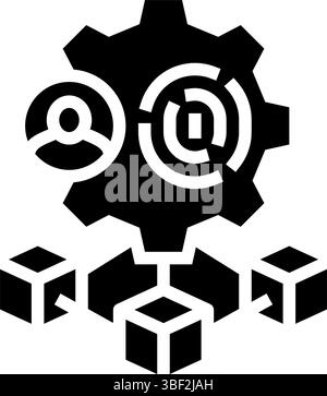 blockchain based identity verification color icon vector illustration ...