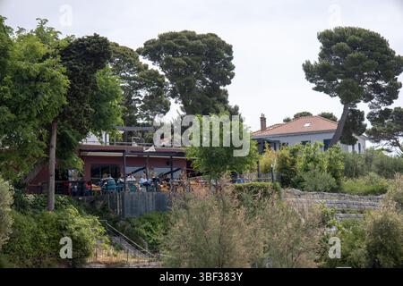 Split, Croatia - Maj 20, 2025: Bacvice beach in Split, Croatia. Ovcice ...