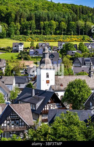 The town of Oberkirchen, a district of Schmallenberg, in the ...