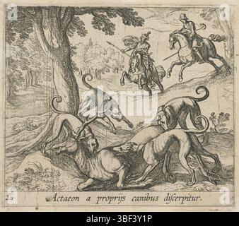 Actaeon turned into a deer, Antonio Tempesta, 1606 - 1638 print Forest ...