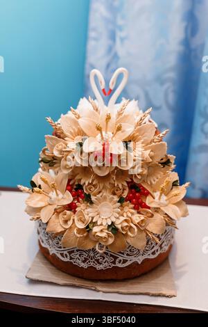 Wedding bread decorated with berries Stock Photo - Alamy