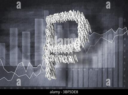 Rouble currency rate, 3d rendering Stock Photo - Alamy