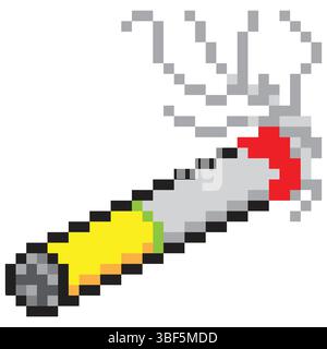 Pixel 8 bit cigarette and no smoking sign - vector, isolated Stock ...