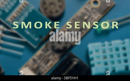 Smoke Sensor Detects smoke particles in the air, used in fire detection ...