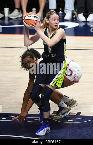 Dallas Wings guard Paige Bueckers reacts during the second half of a ...