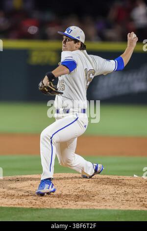 FAYETTEVILLE, AR - MAY 30: Kansas Jayhawks pitcher Manning West (45 ...