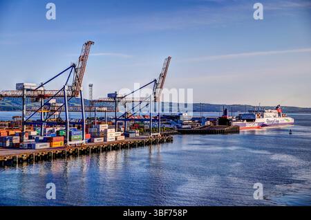 Belfast, Ireland - July 14, 2019: The commercial port of Belfast ...
