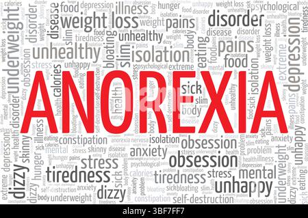 Anorexia vector illustration word cloud isolated on a white background ...