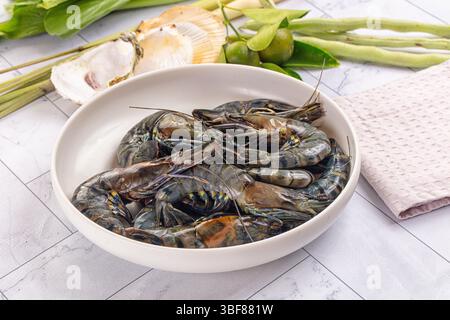 Raw wild frsh Tiger prawn for cooking Stock Photo - Alamy