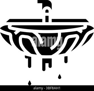 overflowing sink glyph icon vector illustration Stock Vector Image ...
