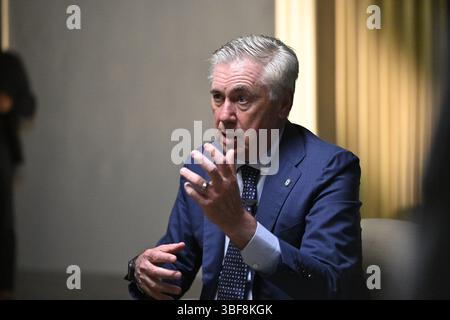 Carlo Ancelotti of the Brazilian national team during training at the ...