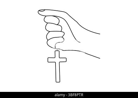 Minimalist Christian icon of three crosses outline Stock Vector Image ...