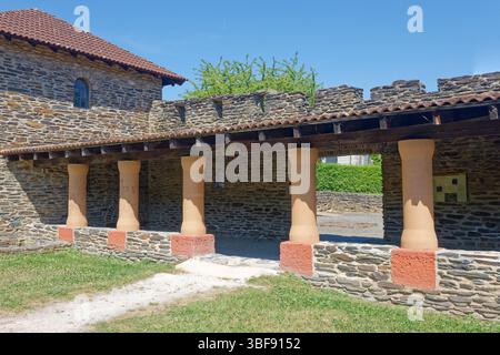 View of the Roman villa Rustica with arcades in Mehring, Rhineland ...
