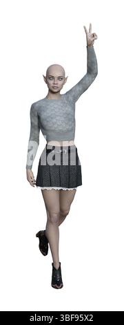3D rendering of a female alien isolated on white background Stock Photo ...