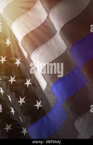 The Thin Blue Line represents the police Stock Photo - Alamy