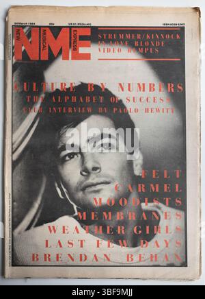 1980s NME New Musical Express Music Paper with Biba Kopf on Front Cover ...