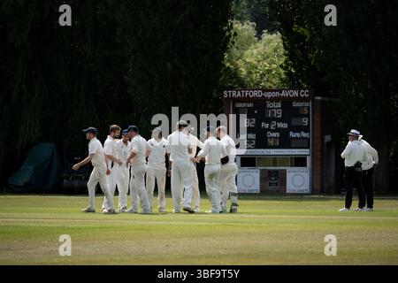 Club cricket at Stratford-upon-Avon, Warwickshire, England, UK Stock ...