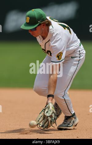 May 31, 2025: North Dakota State Head Coach Tyler Oakes makes his way ...