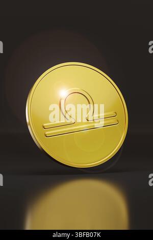 Coin with the libra symbol with copy space. 3D illustration Stock Photo ...