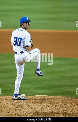 FAYETTEVILLE, AR - MAY 30: The Creighton Blue Jays infield gathers for ...