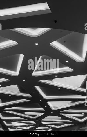 Modern Geometric Roof Design Featuring Metal Grid and Glass Panels ...