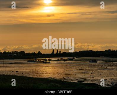 Sunset over the River Stour at Mistley in Essex, UK Stock Photo - Alamy