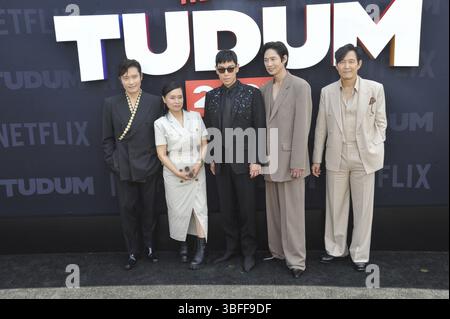 Kang Ae-sim, Park Sung-hoon, Yim Si-wan and Jo Yu-ri attend the "Squid ...