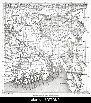 World Map of The GANGES RIVER Valley & Delta: India, Nepal, Bengal ...