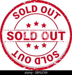 Red Sold Out Rubber Grunge Stamp Isolated On White Background Stock ...