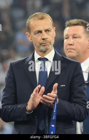 UEFA President Aleksander Ceferin and Trophy Istanbul, May 20, 2026 ...