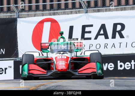 Callum Ilott (90) drives during an IndyCar auto race Sunday, Aug. 31 ...