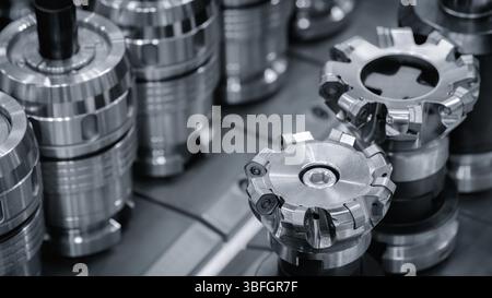 Milling tools for CNC machine, dustrial design background, engineering ...