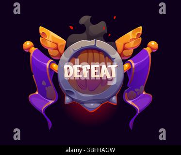 defeat sign. round ribbon label set. Stamp Stock Vector Image & Art - Alamy