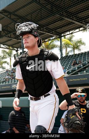 Bradenton Marauders catcher Derek Berg (12) after an MiLB Florida State ...