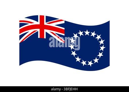 Flag of Cook Islands. Cook Islands wavy flag digital vector ...