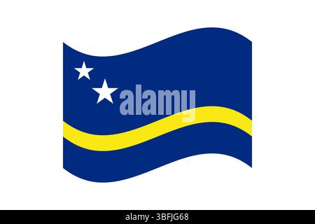 Flag of Curacao. Curacao wavy flag digital vector illustration ...