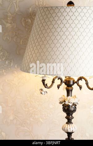 Details of classic lampshades in the interior Stock Photo - Alamy
