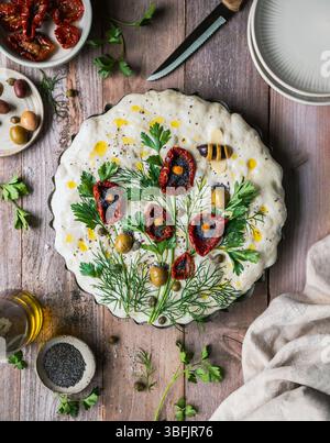 dill flowers close-up, top view. green plant with yellow flowers Stock ...