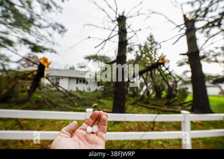 Tornado warned storm cell in Juneau, Wisconsin Stock Photo - Alamy
