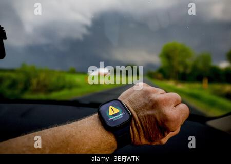 Tornado warned storm cell in Juneau, Wisconsin Stock Photo - Alamy