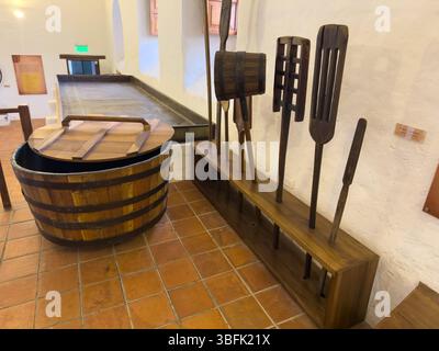 Wooden vats & implements in the old brewery in the Convent of San ...