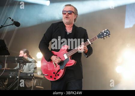 Jimi Goodwin of The Doves performing at Wychwood Festival, Cheltenham ...