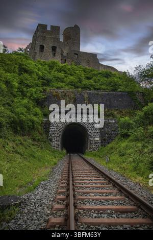 Landscape around the Loewenburg. Beautiful historic castle ruins on the ...
