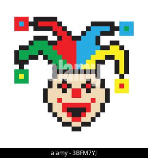 Fool jester in pixel art style Stock Vector Image & Art - Alamy