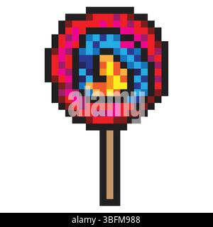 Lollipop with pixel art style Stock Vector Image & Art - Alamy