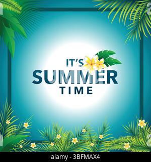 Summer sale, summertime or summer holiday background vector template ...