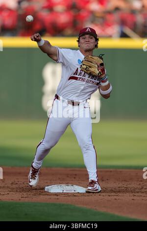 June 1, 2025: Creighton first baseman Will MacLean (17) stretches for ...