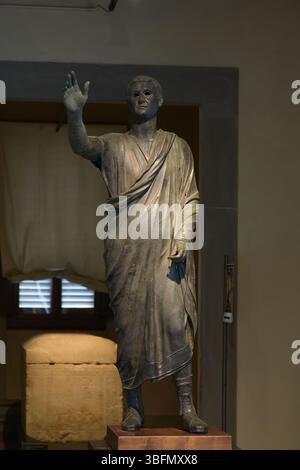 Florence. Italy. Bronze statue of the Arringatore "The Orator", from ...