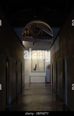 Fra Angelico's fresco, 'Christ on the Cross with St. Dominic,' depicts ...