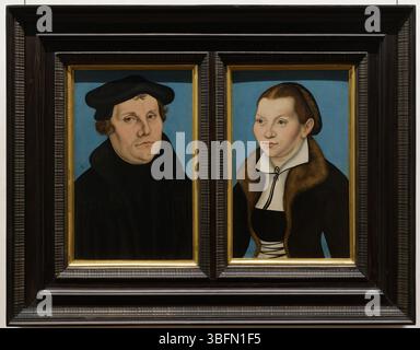 Lucas Cranach d. Ä. - Diptych with the Portraits of Luther and his Wife ...